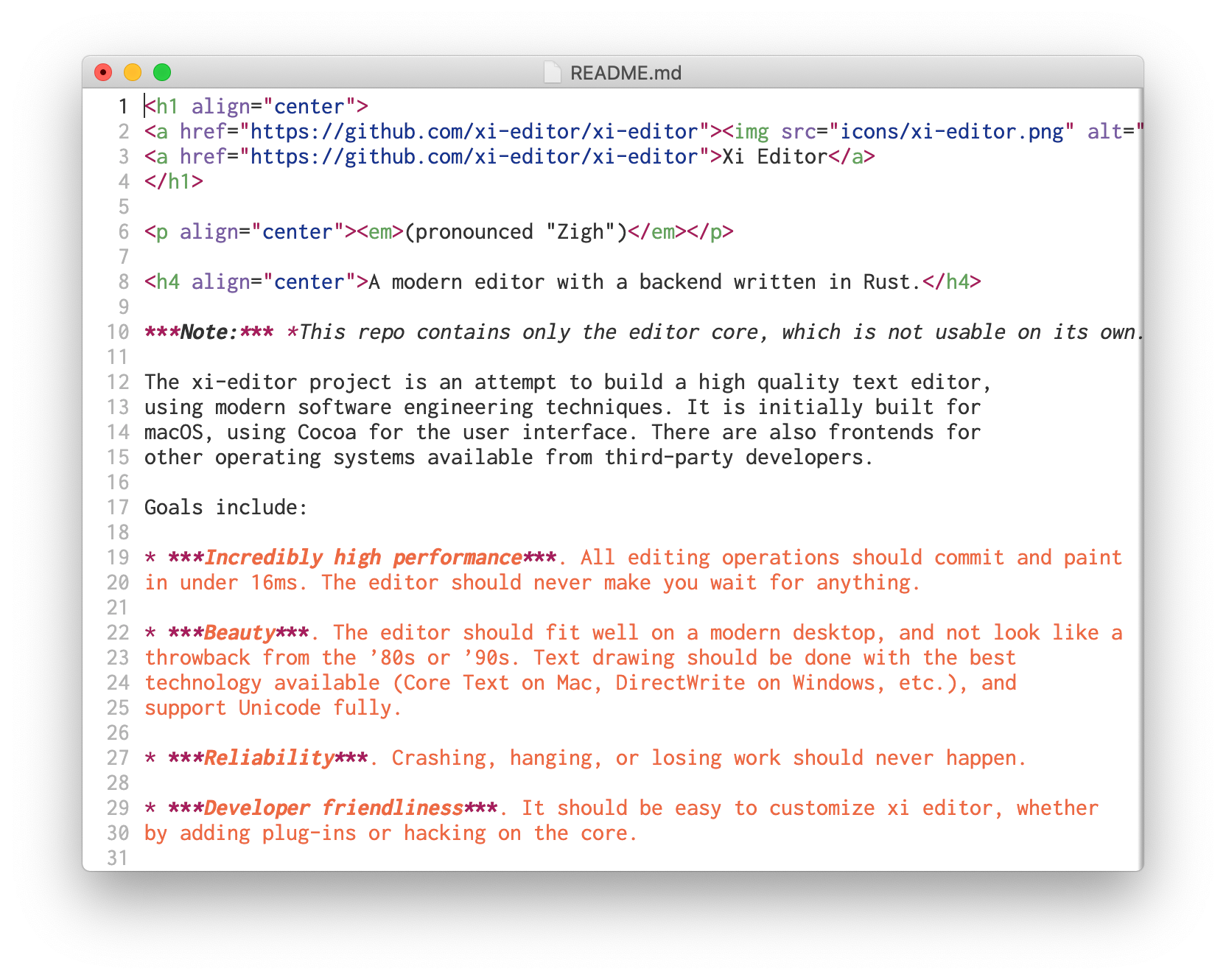 xi-editor : 一个 Rust 开发的现代文件编辑器 - Awesome Top 中文社区
